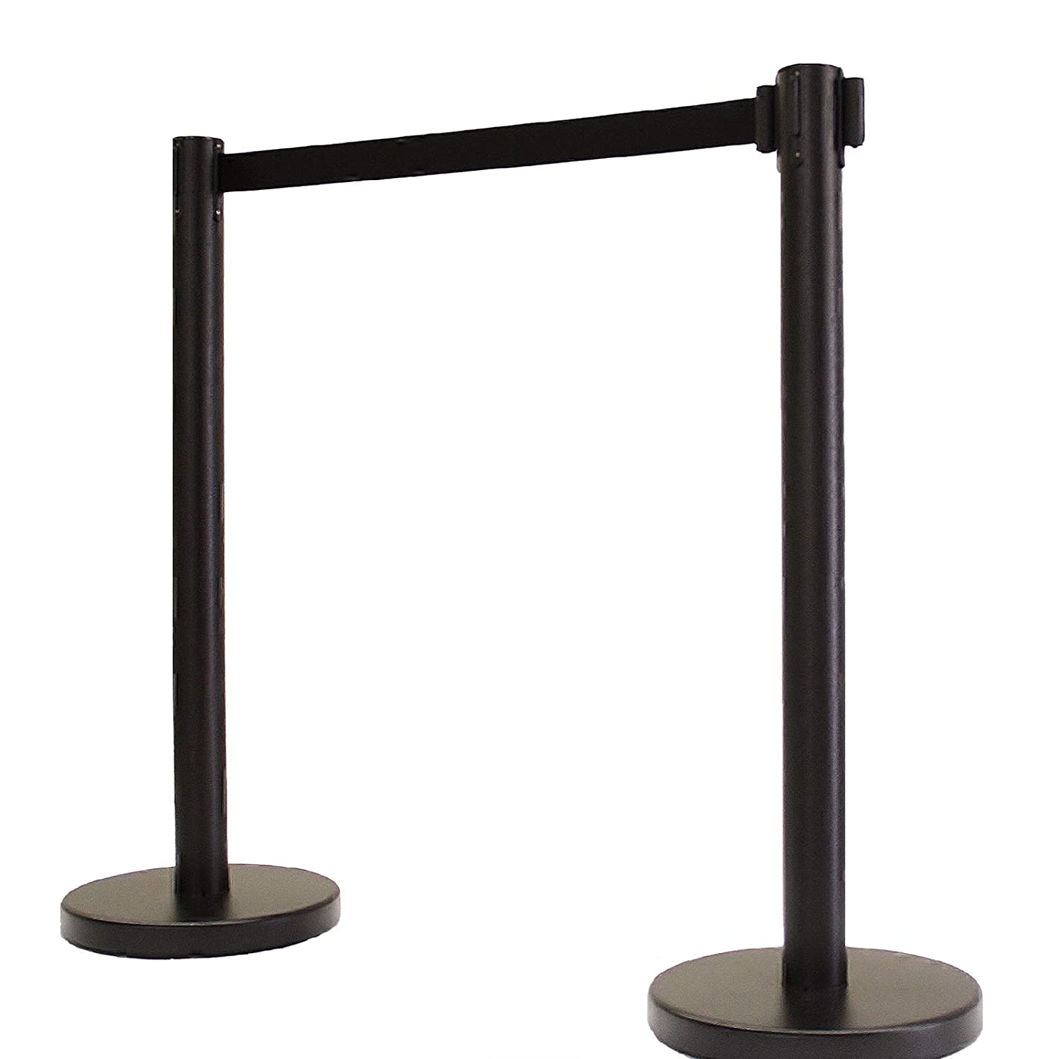 Retractable Barrier Posts Matte Black with Black Belt – FTMC Products